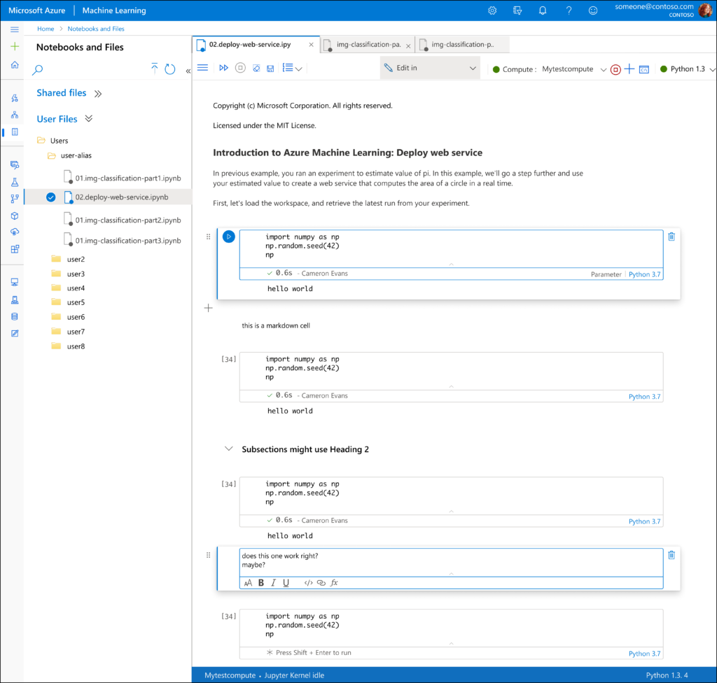 Azure Machine learning – Mervin Johnsingh – Product Designer in Seattle